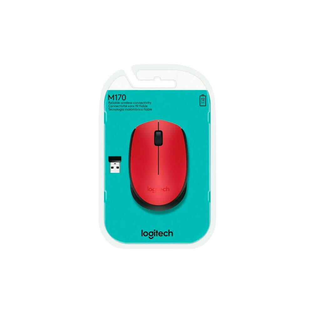 Mouse Logitech M170 Wireless | Red | (910-004941) - PC Speed