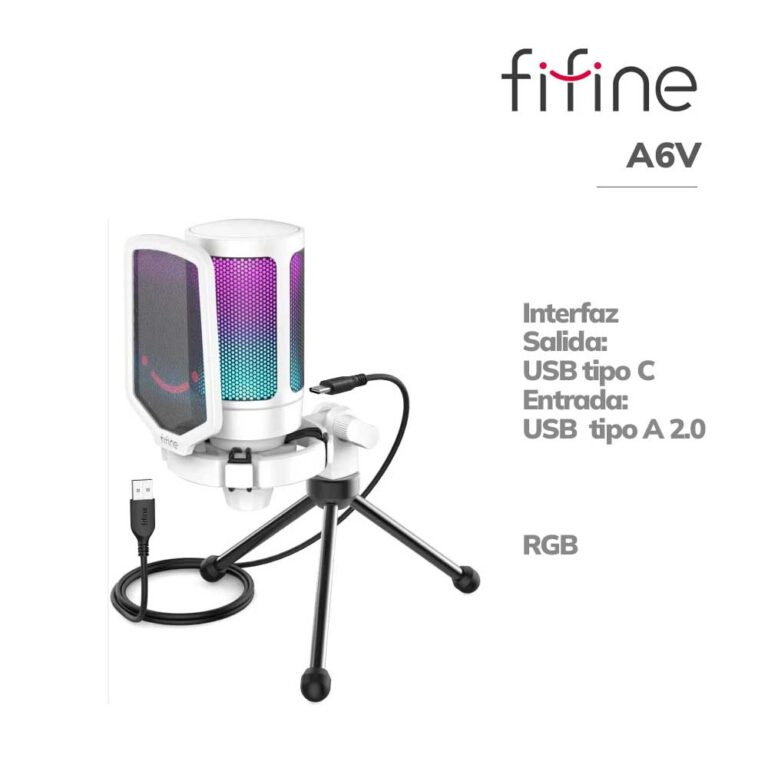 Microfono Gaming Fifine A6V White - PC Speed